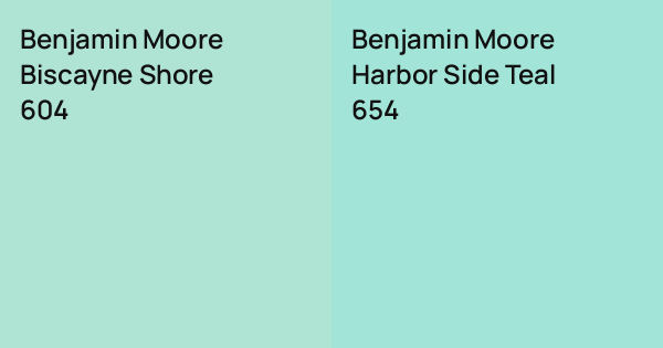 Benjamin Moore Biscayne Shore vs. Benjamin Moore Harbor Side Teal ...