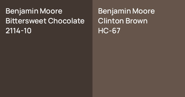Benjamin Moore Bittersweet Chocolate vs. Benjamin Moore Clinton Brown ...