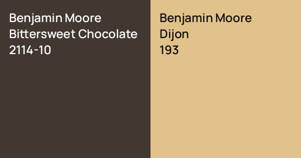 Benjamin Moore Bittersweet Chocolate vs. Benjamin Moore Dijon comparison