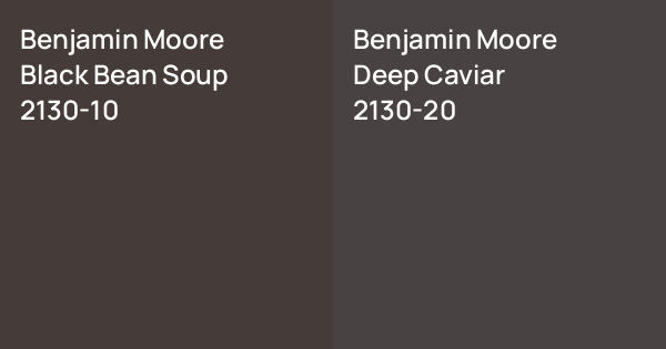Benjamin Moore Black Bean Soup vs. Benjamin Moore Deep Caviar comparison