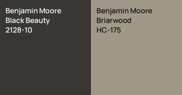 Benjamin Moore Black Beauty vs. Benjamin Moore Briarwood comparison