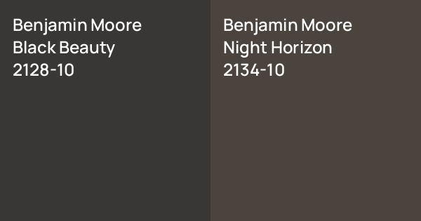 Benjamin Moore Black Beauty vs. Benjamin Moore Night Horizon comparison