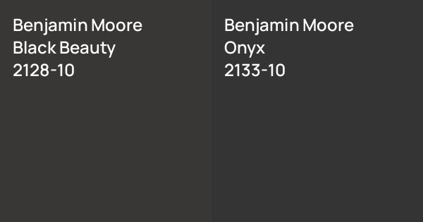Benjamin Moore Black Beauty vs. Benjamin Moore Onyx comparison