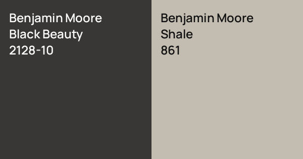 Benjamin Moore Black Beauty vs. Benjamin Moore Shale comparison