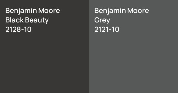 Benjamin Moore Black Beauty vs. Benjamin Moore Grey comparison