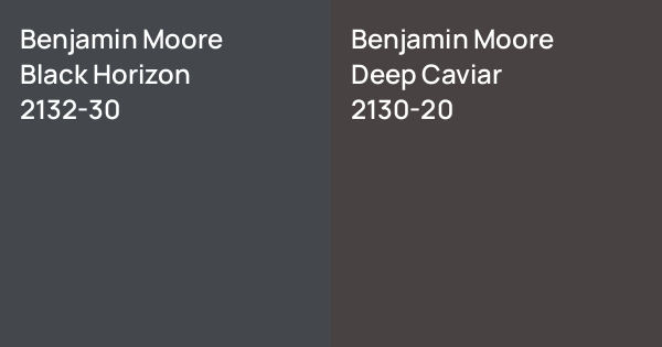 Benjamin Moore Black Horizon vs. Benjamin Moore Deep Caviar comparison