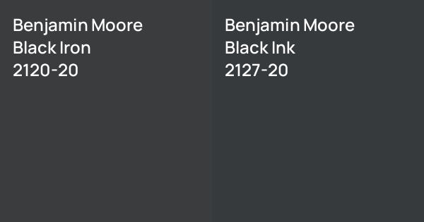Benjamin Moore Black Iron vs. Benjamin Moore Black Ink comparison