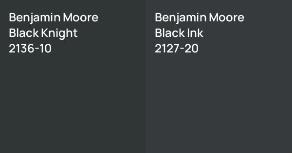 Benjamin Moore Black Knight vs. Benjamin Moore Black Ink comparison