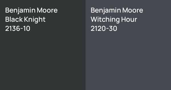 Benjamin Moore Black Knight vs. Benjamin Moore Witching Hour comparison