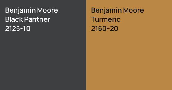 Benjamin Moore Black Panther vs. Benjamin Moore Turmeric comparison