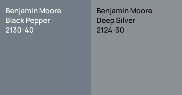 Benjamin Moore Black Pepper vs. Benjamin Moore Deep Silver comparison
