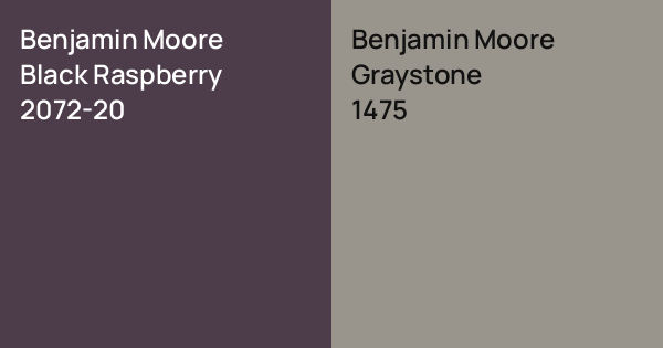Benjamin Moore Black Raspberry vs. Benjamin Moore Graystone comparison