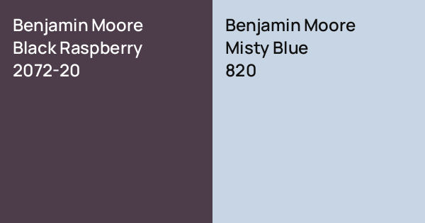 Benjamin Moore Black Raspberry vs. Benjamin Moore Misty Blue comparison