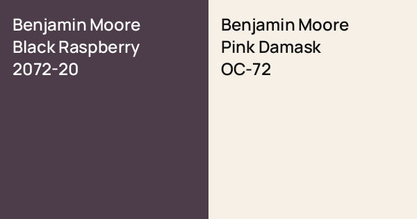 Benjamin Moore Black Raspberry vs. Benjamin Moore Pink Damask comparison
