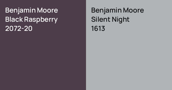 Benjamin Moore Black Raspberry vs. Benjamin Moore Silent Night comparison