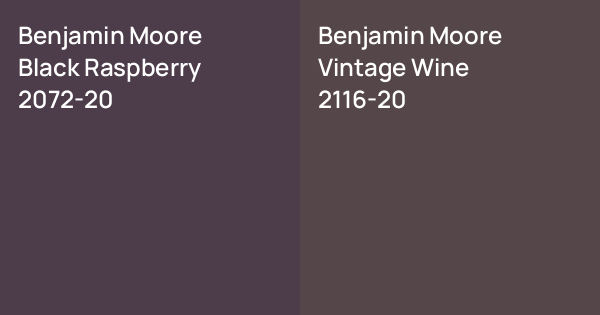Benjamin Moore Black Raspberry vs. Benjamin Moore Vintage Wine comparison
