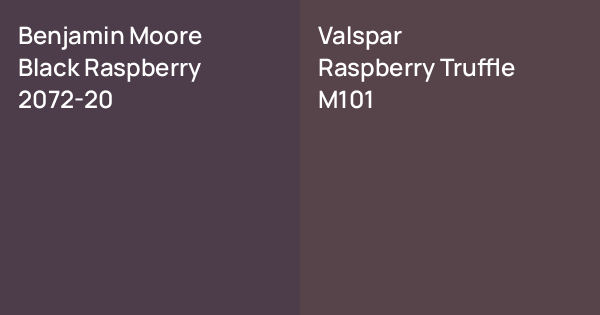 Benjamin Moore Black Raspberry vs. Valspar Raspberry Truffle comparison