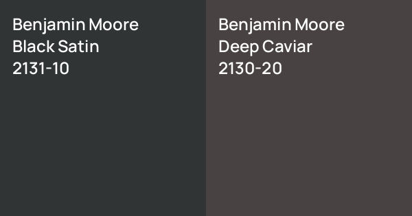 Benjamin Moore Black Satin vs. Benjamin Moore Deep Caviar comparison