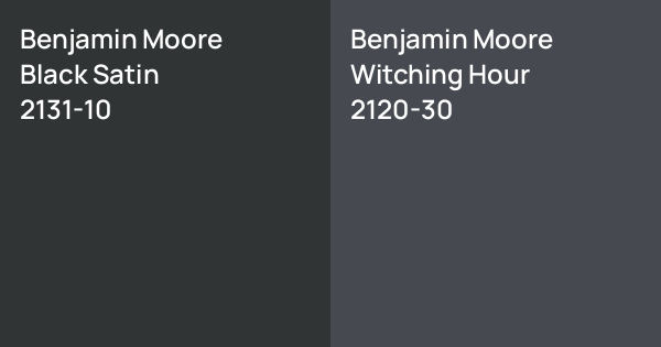 Benjamin Moore Black Satin vs. Benjamin Moore Witching Hour comparison