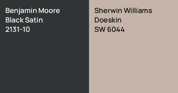 Benjamin Moore Black Satin vs. Sherwin Williams Doeskin comparison