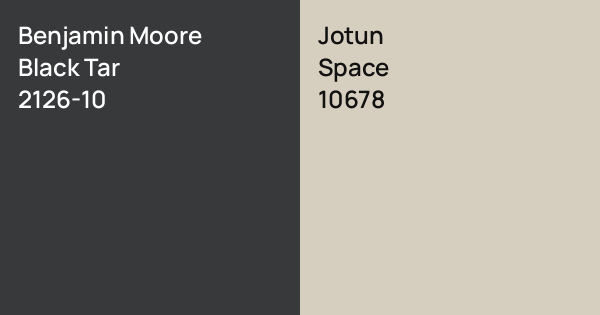 Benjamin Moore Black Tar vs. Jotun Space comparison