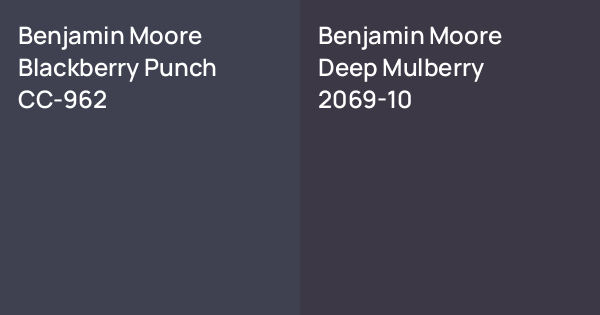 Benjamin Moore Blackberry Punch vs. Benjamin Moore Deep Mulberry comparison