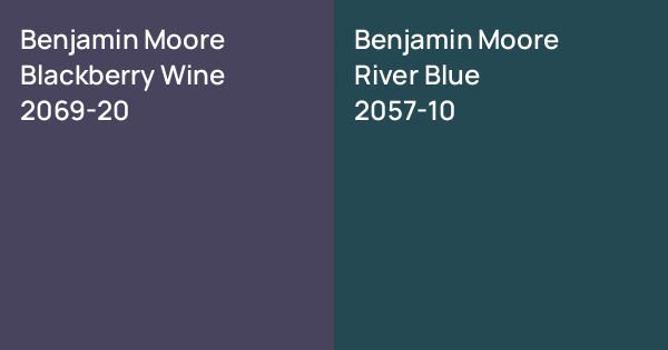 Benjamin Moore Blackberry Wine vs. Benjamin Moore River Blue comparison