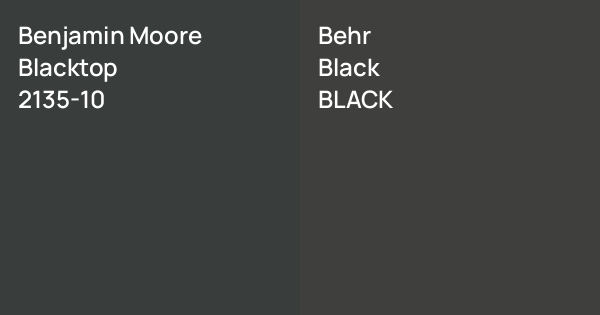 Benjamin Moore Blacktop vs. Behr Black comparison