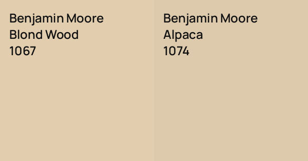 Benjamin Moore Blond Wood vs. Benjamin Moore Alpaca comparison