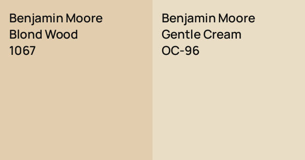 Benjamin Moore Blond Wood vs. Benjamin Moore Gentle Cream comparison