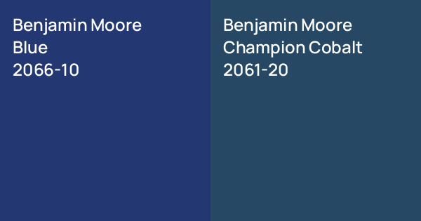 Benjamin Moore Blue vs. Benjamin Moore Champion Cobalt comparison