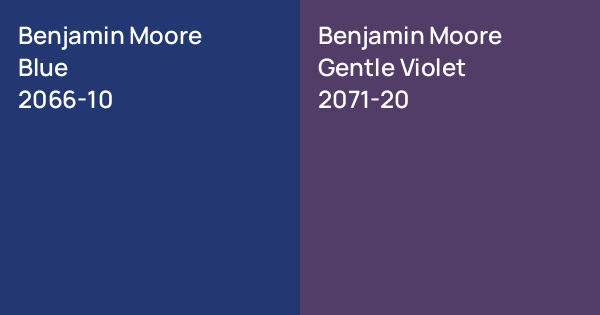 Benjamin Moore Blue vs. Benjamin Moore Gentle Violet comparison