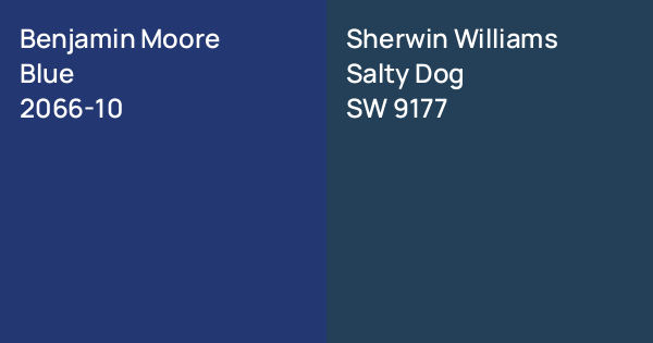 Benjamin Moore Blue vs. Sherwin Williams Salty Dog comparison