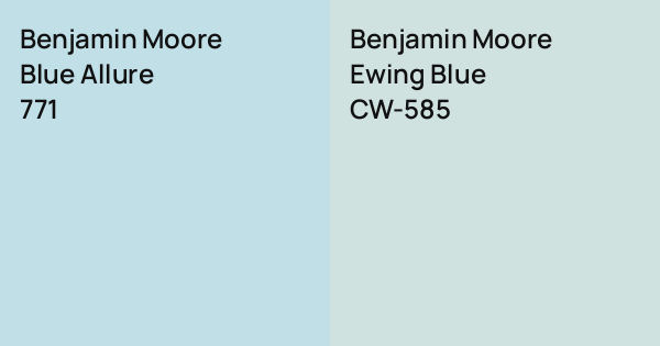 Benjamin Moore Blue Allure vs. Benjamin Moore Ewing Blue comparison