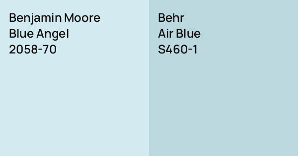 Benjamin Moore Blue Angel vs. Behr Air Blue comparison