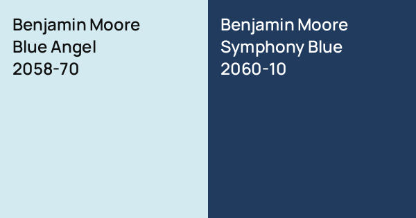 Benjamin Moore Blue Angel vs. Benjamin Moore Symphony Blue comparison