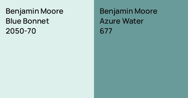 Benjamin Moore Blue Bonnet vs. Benjamin Moore Azure Water comparison