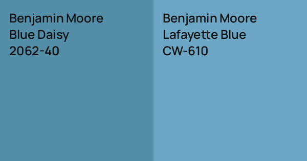 Benjamin Moore Blue Daisy vs. Benjamin Moore Lafayette Blue comparison