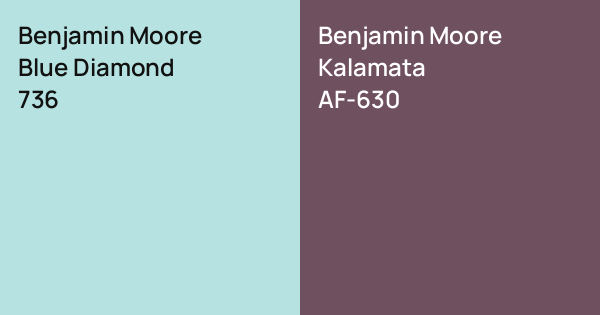Benjamin Moore Blue Diamond vs. Benjamin Moore Kalamata comparison