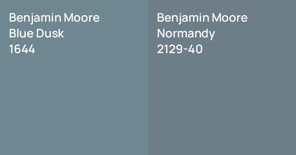Benjamin Moore Blue Dusk vs. Benjamin Moore Normandy comparison