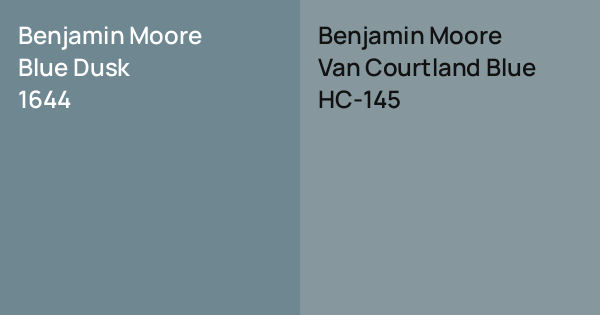Benjamin Moore Blue Dusk vs. Benjamin Moore Van Courtland Blue comparison