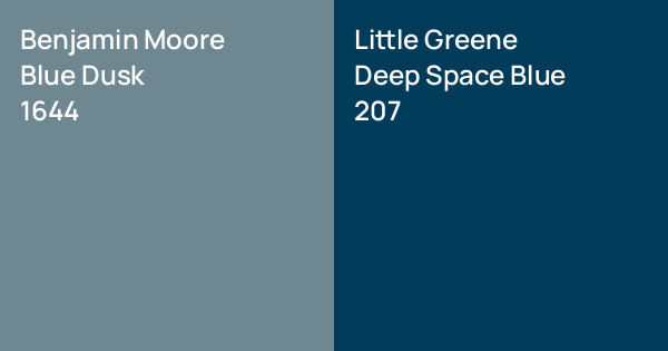 Benjamin Moore Blue Dusk vs. Little Greene Deep Space Blue comparison