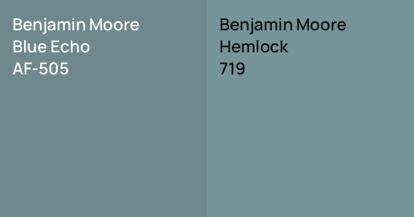 Benjamin Moore Blue Echo vs. Benjamin Moore Hemlock comparison