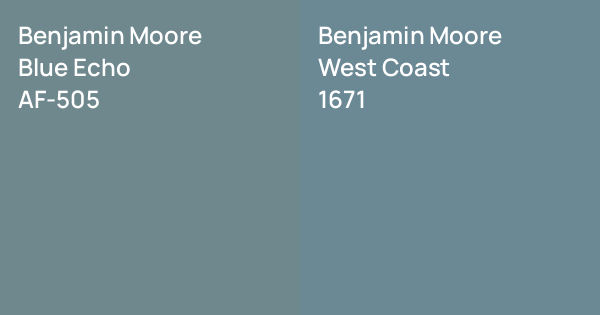 Benjamin Moore Blue Echo vs. Benjamin Moore West Coast comparison