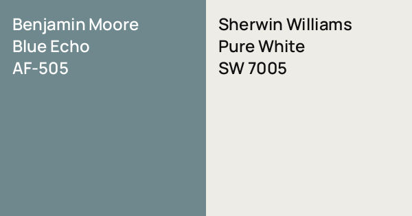 Benjamin Moore Blue Echo vs. Sherwin Williams Pure White comparison