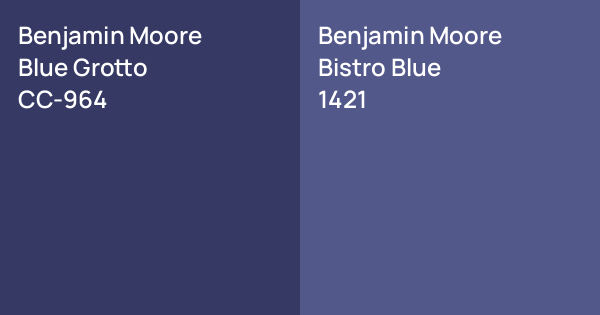 Benjamin Moore Blue Grotto vs. Benjamin Moore Bistro Blue comparison