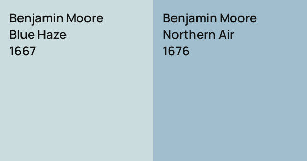 Benjamin Moore Blue Haze vs. Benjamin Moore Northern Air comparison