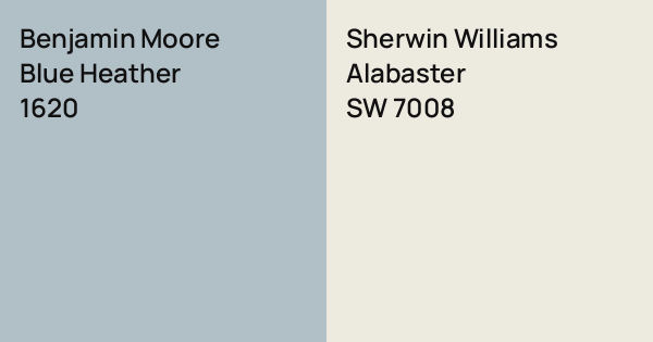 Benjamin Moore Blue Heather vs. Sherwin Williams Alabaster comparison