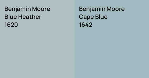 Benjamin Moore Blue Heather vs. Benjamin Moore Cape Blue comparison
