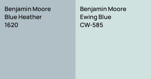 Benjamin Moore Blue Heather vs. Benjamin Moore Ewing Blue comparison